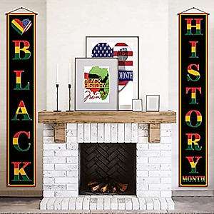 Nepnuser Black History Month Porch Banner African American National Holiday February Festival Front Door Hanging Sign Home Outdoor Decoration