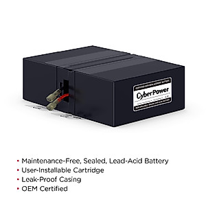CyberPower RB1280X2B UPS Replacement Battery Cartridge, Maintenance-Free, User Installable, 12V/8Ah