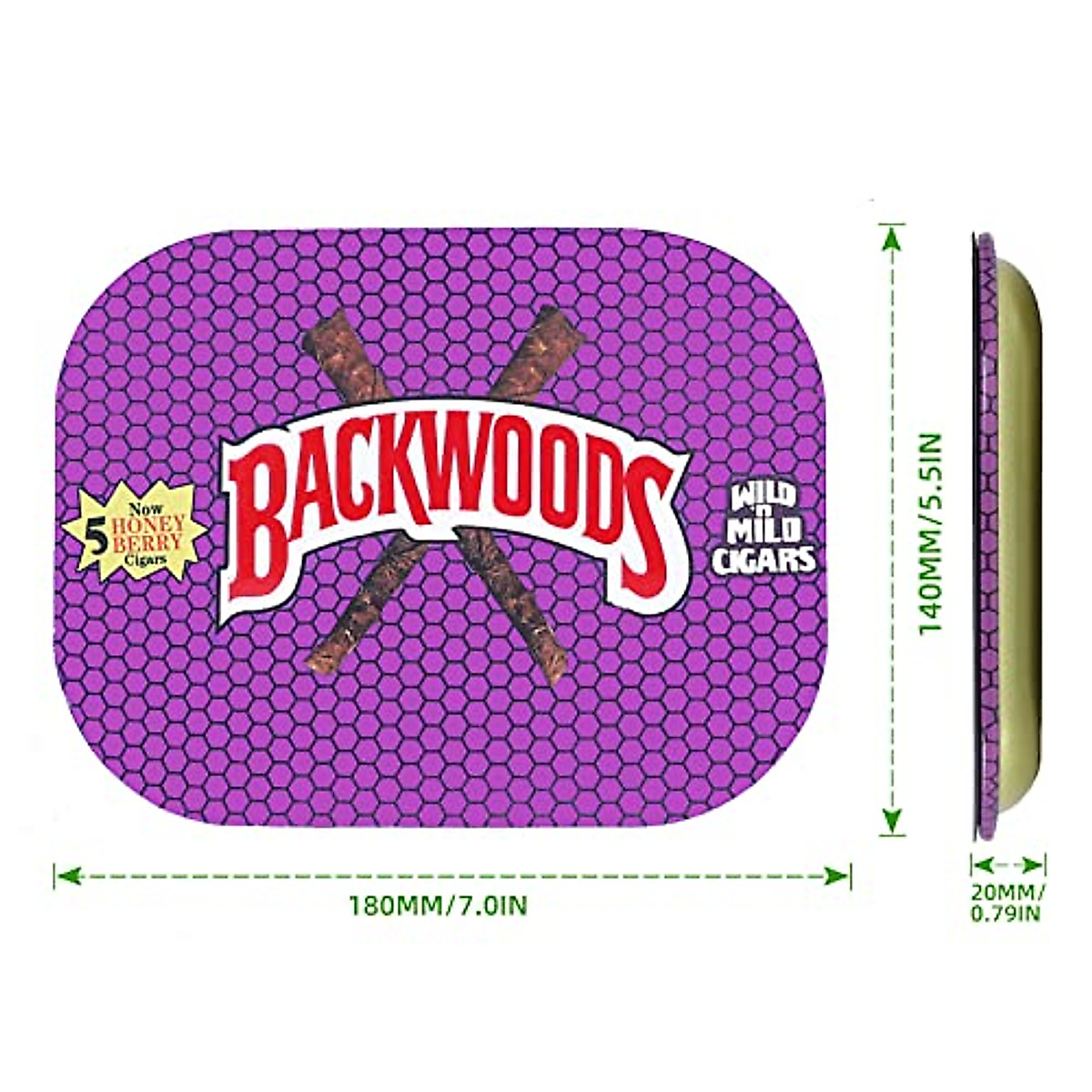 Small Metal Tray with Soft PVC Magnetic Lid, Cute Decorative Tray, 7"x5.5"