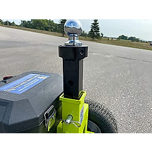 Tow Tuff TMD-35ETD8 Versatile Adjustable 3500 Lbs Capacity Variable Ball Height Electric Utility Dolly for Boats, Cargo Trailers, and More, Green, 3rd Wheel, Step for Leverage, Travels 1.5 MPH