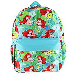 Disney's The Little Mermaid 16 inch All Over Print Deluxe Backpack With Laptop Compartment