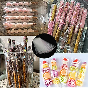 KoberrLi 3 x 8-inch Clear Resealable Cello Cellophane Bags, 100Pcs Long Clear Cookie Bags Self Adhesive for Candy Cookies Cards Dipping Bags