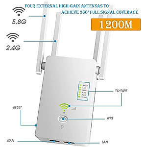 2023 WiFi Extender, WiFi Extenders Signal Booster for Home Covers Up to 8000 Sq. Ft and 40 Devices, Dual Band 2.4G/5G 1200Mbps Wireless Internet Repeater and Signal Amplifier Easy Setup