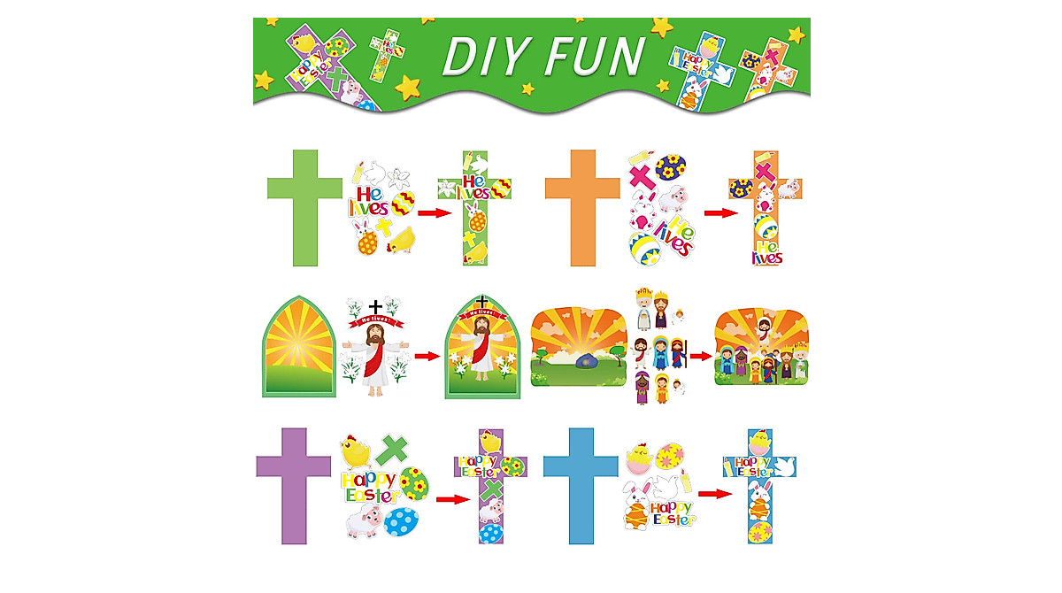 Easter Jesus Craft Kits for Kids - 30 Sets DIY