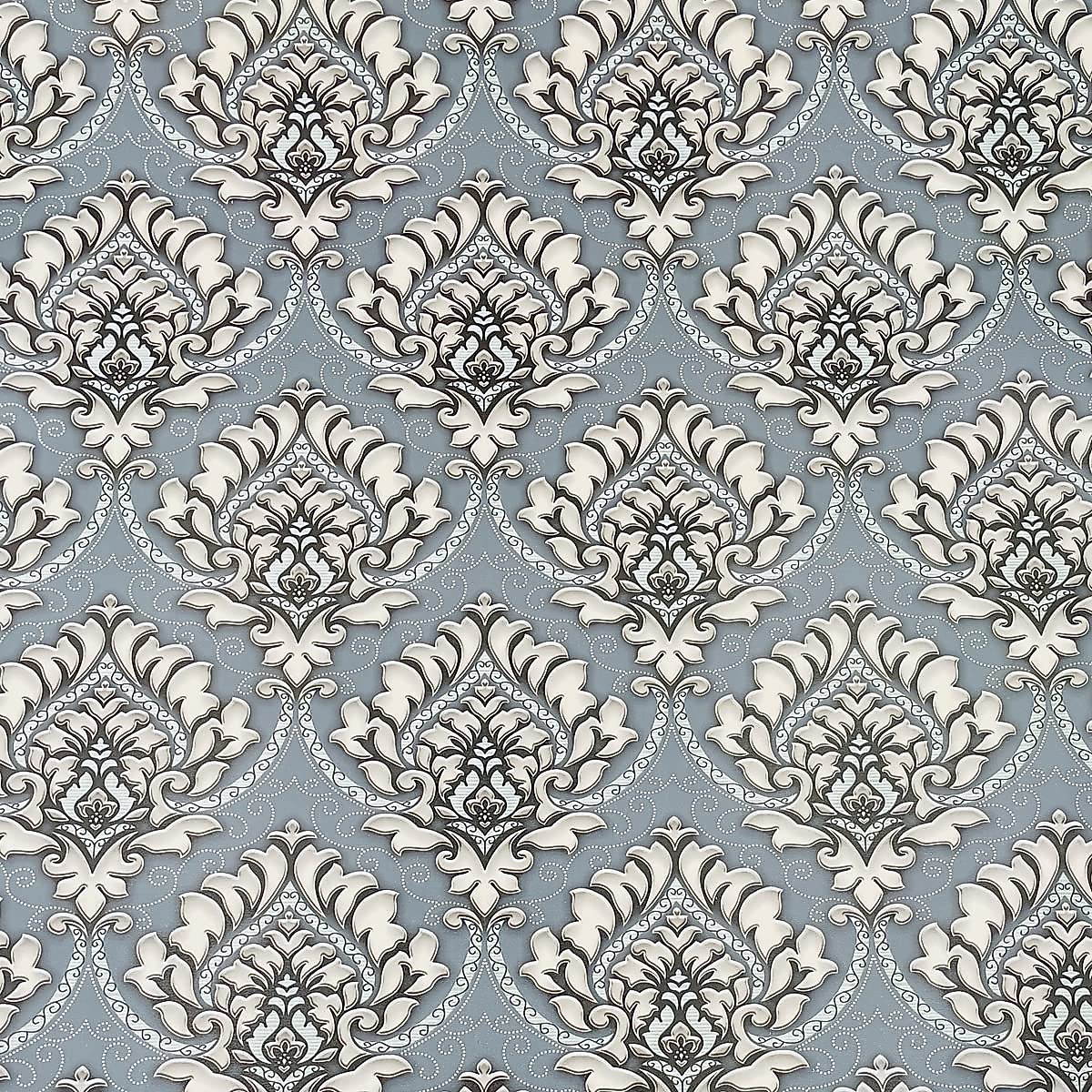 Yifasy 2Pack Shelf Liners for Kitchen Cabinets Closet Easy Clean Self Adhesive Grey Damask Wallpapers Refresh Furniture Surface 18 inch Wide