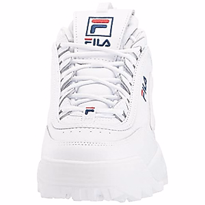 Fila Men's Disruptor II No-Sew Sneakers White/Navy/Red 11