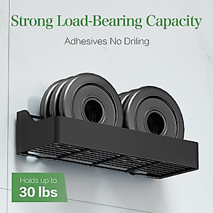 KAPENS Shower Caddy 2-Pack, Adhesive Shower Organizer, No Drilling, Rustproof Stainless Steel Bathroom Shower Shelves with Large Capacity, Shower Shelf for Inside Shower, Black