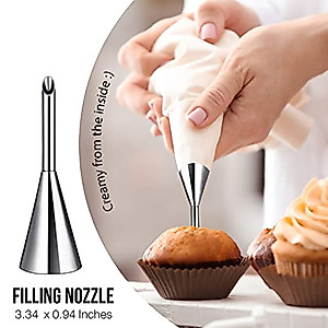 119 Pieces Disposable Piping Bags and Tips Set 12 Inches - 100 Anti Burst Pastry Bags with 8 Nozzle Tips, 3 Bag Ties and 3 Cake Scrapers, icing piping kit, for Frosting and Cookie decorating & more