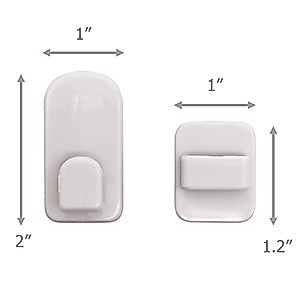 Excelity Set of 4 Remote Controller Plastic Wall Hook Holder with Self Adhesive