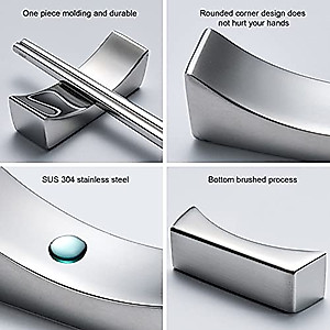 4 Pieces Stainless Steel Chopstick Rest Boat Shaped Chopsticks Spoon Knife and Fork Cutlery Rack Suitable for Restaurant Household