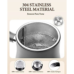 Ulalov Gooseneck Electric Kettle, 0.9L Fast Boiling Hot Water Kettle, Stainless Steel Electric Tea Kettle, 1200W Pour Over Kettle for Coffee&Tea, Leak-Proof, Auto Shutoff, Anti-dry