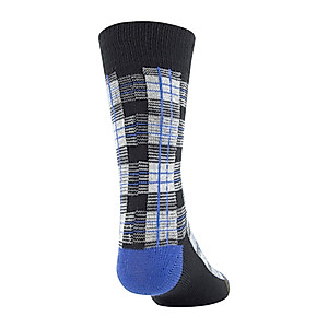 Gold Toe Boys Total Package Crew Socks, 6-Pairs, Black/Royal/Grey, Youth Large