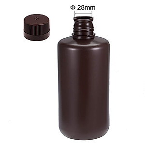uxcell Plastic Lab Chemical Reagent Bottle 1000ml/33.8oz Small Mouth Sample Sealing Liquid Storage Container Brown 2pcs