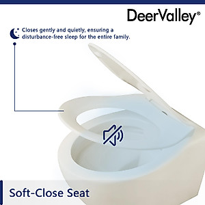 Deer Valley Wall Hung Toilet Combo Set, Wall Mounted Toilet, Concealed In-Wall Toilet Tank Carrier System, 1.1GPF/1.6 GPF Dual Flush, Push Buttons Included (Biscuit 14.4 * 17.3)
