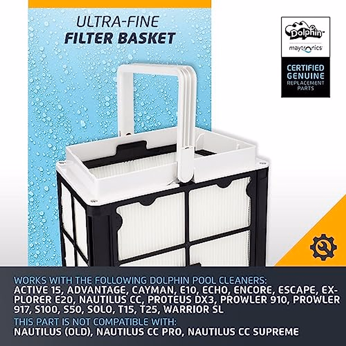 Dolphin Genuine Replacement Part — Ultra-Fine Filter Basket — Part Number 9991460-R1