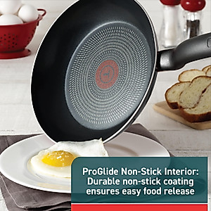T-fal Initiatives Nonstick Fry Pan Cookware Set, 2-Piece, Black