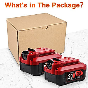 PDstation 【Upgraded to 6000mAh】 2PACK CMCB204 20V Lithium Battery for V20 Craftsman 20v Battery MAX CMCB202 CMCB201 CMCD700C1 CMCS500B All of V20 Cordless Power Tools