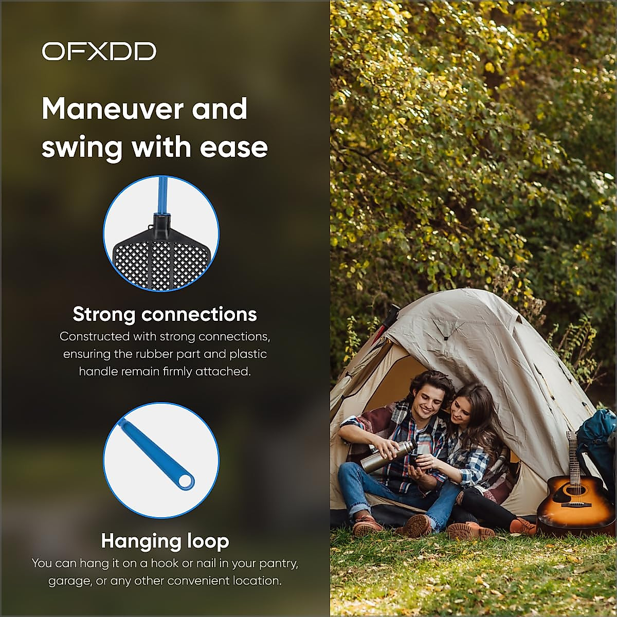 Rubber Fly Swatter, Long Fly Swatter Pack Pest Control, Fly Swatter Heavy Duty, Assorted Colors Beautiful (3 Pack)