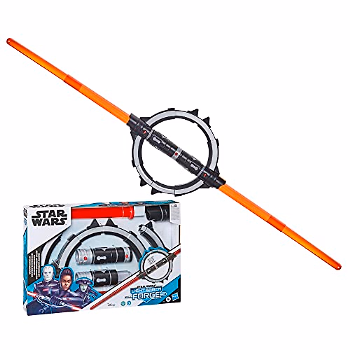 STAR WARS Lightsaber Forge Inquisitor Masterworks Set Double-Bladed Electronic Lightsaber, Customizable Roleplay Toy for Kids Ages 4 and Up