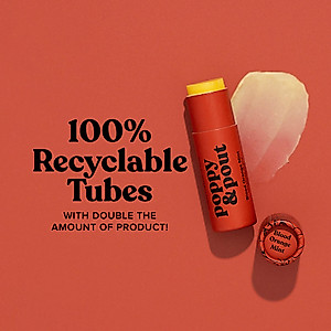 Poppy & Pout Blood Orange Mint Jumbo Lip Balm | All Natural Lip Balms & Moisturizers | Hydrates with Beeswax, Vitamin E, Organic Coconut Oil | Cruelty-Free | Lip Balm in Recyclable Cardboard Tube