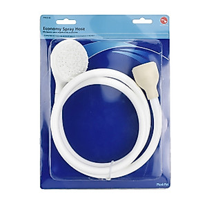 Plumb Pak PP825-60 Purpose Bath Spray Clip On Connector, for Use with Most Sink Spouts, Hose, Rubber, 52", White