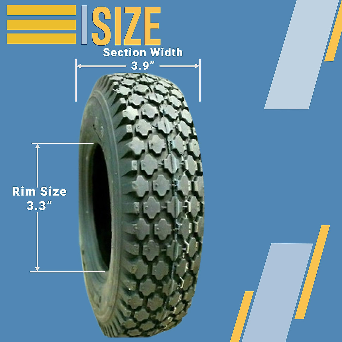 Two New 4.10/3.50-6 Stud Tires with Tr87 Bent Stem Tubes Cart Dolly 410/350-6, Enhanced Traction and Durability, Complete Tire Solution for Cart and Dolly Enthusiasts