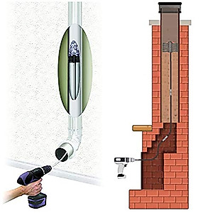 Chimney Cleaning Brush Dryer Duct Cleaner 2-in-1 Kit Fireplace Drier Vent Lint Sweeping Tools 18’ Flexible Rods Rotary System Working with or Without Drill