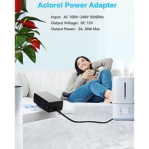 Aclorol 12V 3A Power Supply Adapter 36W 100V-240V AC to DC 12Volts Converter Adapter Transformer 3amp 2.8A2.5A2A1.5A 5.5x2.5mm 2.1mm for WS2811 12V LED Strip Light Wireless Router ADSL Cats IP Camera