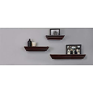 Pemberly Row Traditional Madison Shelves Set of 3 Espresso Engineered Wood