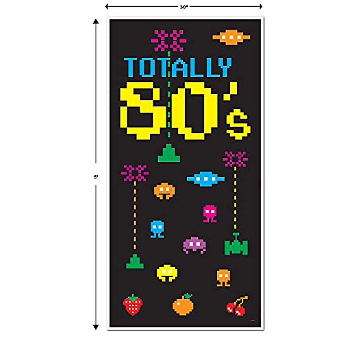 Totally 80's Door Cover Party Accessory (1 count) (1/Pkg)