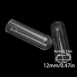 YHXiXi 10PCS 12mm Transparent Glass Straw Cover, Glass Straw Tip, Reusable Drinking Straw Tip, Drinking Straw Cap, Dust-Proof Straw Plug, Glass Straw Cover Tip