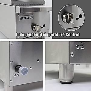 STEELBUS 12'' Heavy duty Commercial Radiant Broiler 1 Burner Natural/Propane gas Commercial Charbroilers Restaurant Equipment BBQ outdoor Countertop Griddle
