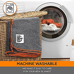 TEKO 80% Wool Blanket - 64" x 90", Military Wool Blanket, Warm & Thick Army Blanket- 4.5 lbs. – Gray