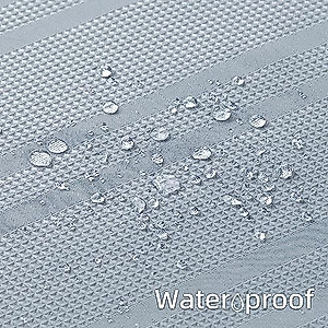 Home Queen Water Repellent Fabric Shower Curtains for Bathroom, Waffle Textured Heavy Duty Thick Cloth Shower Curtain, Hotel Luxury Weighted Polyester Bath Curtain, 70 x 72 Inches, Grey
