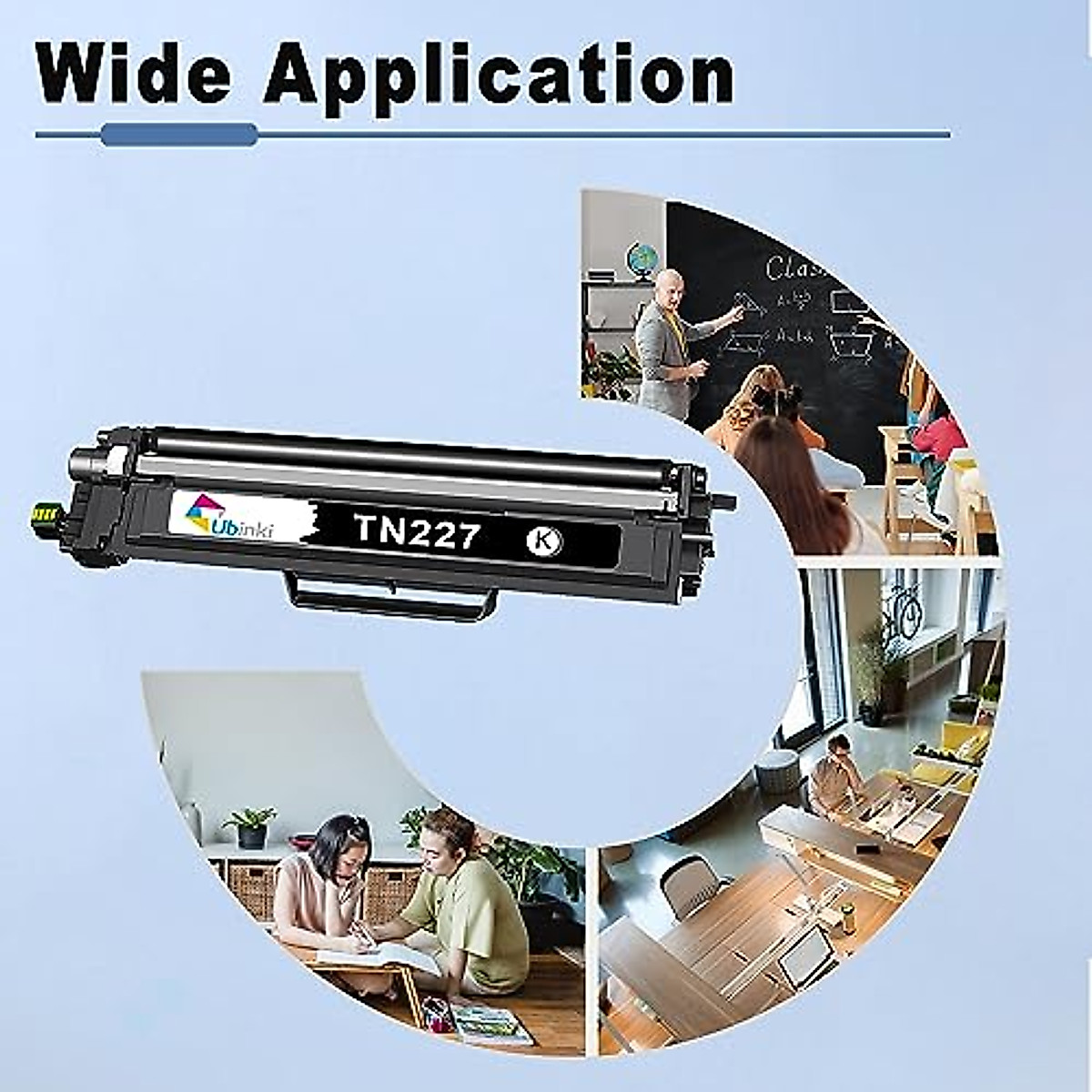 Ubinki TN227 TN227BK Toner Cartridge Replacement for Brother TN-227 TN223 TN-223 TN223BK for MFC-L3770CDW HL-L3270CDW HL-L3290CDW HL-L3210CW MFC-L3710CW MFC-L3750CDW Printer (TN-227BK/C/M/Y, 5 Pack)