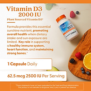 Doctors Best Vegan D3 2500 IU (Vitashine), Plant Sourced Vitamin D3, Non-GMO, Gluten Free, Soy Free, Vegan 60 Veggie Caps