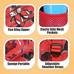 Licputalch Kids School Backpack for Kids Boys Girls, Waterproof Red Backpack for 4-6-8-10-12