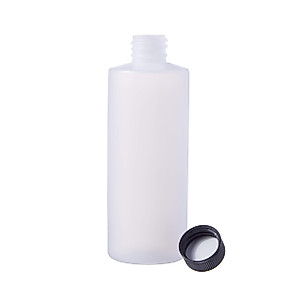 Consolidated Plastics Cylinder Bottle with Cap, HDPE, Natural, 4oz, 12 Piece