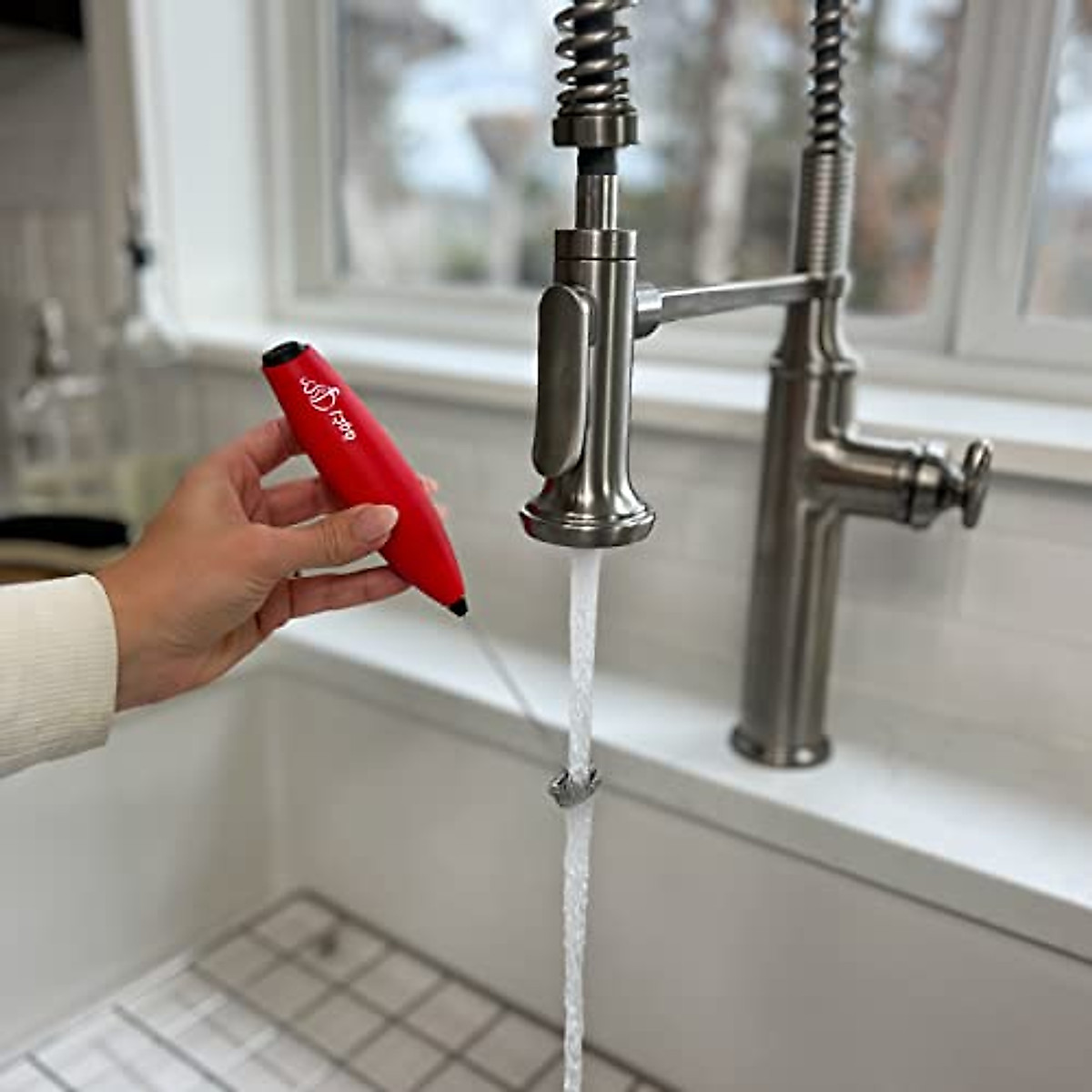 Righwa Milk Frother & Egg Beater - 2-in-1 Handheld Frother for Coffee & Egg Whisker - Battery-Operated Frother with Stand - Auto Shutoff, Powerful Motor - Kitchen Tools & Coffee Station Accessories