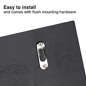 Lwenki Key & Mail Holder for Wall - Rustic Natural Paulownia Wood, 4 Double-Hook Hangers - Wall Mounted Organizer for Decor, Bags, Accessories - Hardware & Manual Included (Black)