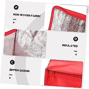 INOOMP Insulation Bags Zip Ties Outdoor Thermal Insulation Bag Insulated Bags for Shopping Insulated Grocery Bags Food Packing Bag Non-woven Fabric Zipper Insulated Delivery Pouch