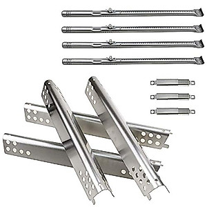 Votenli S9214A(4-Pack) 15 1/8" Heat Plates and Burners for Charbroil 463240015, 463240115, 463343015, 463344015, 463370015, 463433016 463642116, 466343015, 466433016, 469432215, 463432215, 463235815