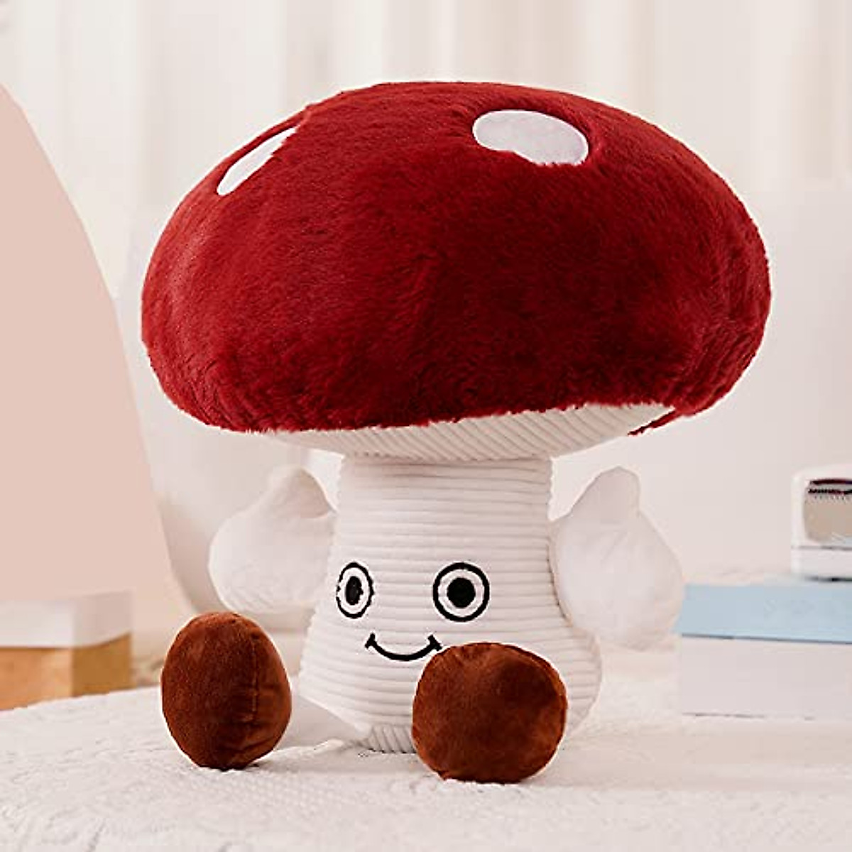 Ichesun Creative Vivid 3D Mushroom Pillow Gift Plush Throw Pillow (15.7" (Medium Size))