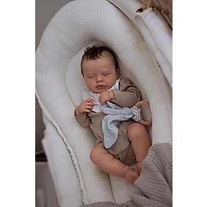 RXDOLL Realistic Newborn Baby Dolls Full Vinyl Body Silicone Reborn Baby Dolls Boy 20 Inch Real Life Baby Dolls Sleeping Beauty Doll Poseable Washable for Kids Gift