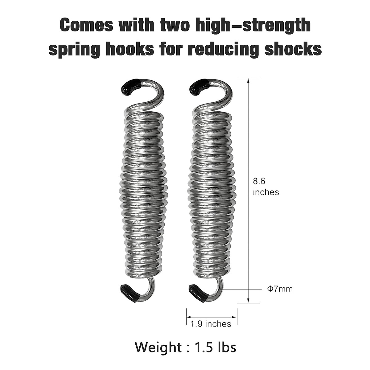 Wooden Porch Swing, Ergonomic Seat, Bench Swing with Hanging Chains and 7mm Springs, Heavy Duty 880 LBS, for Outdoor Patio Garden Yard (Black, 2-Seater Extra Large)
