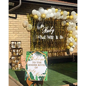 Baby Boxes with Letters - ZHMYBLN Letter Blocks Boxes with 65 Letters & Numbers, 6 Balloon Boxes for Baby Showers & Gender Reveal Parties, Reusable Birthday Decoration Boxes with 48 Balloons