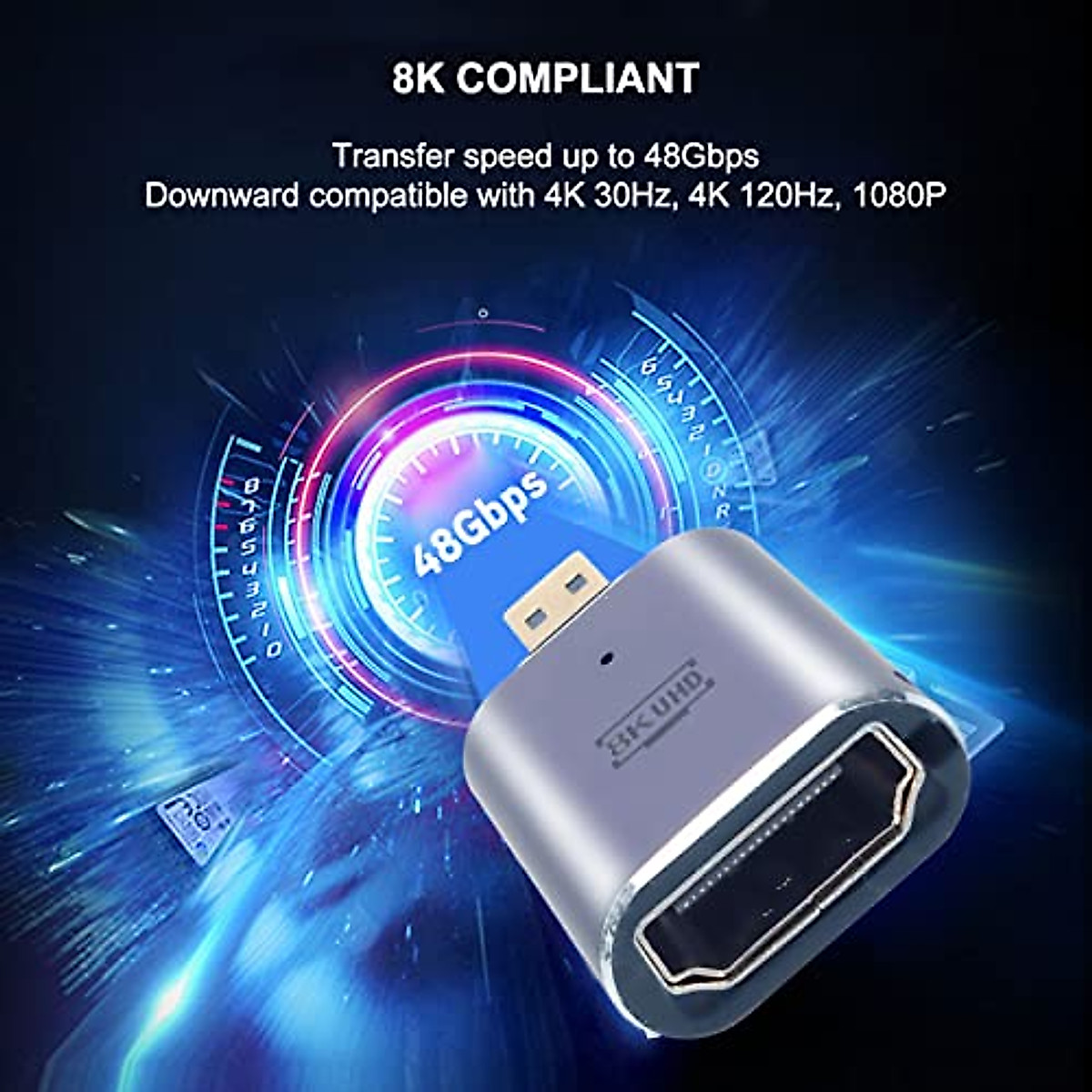 VINGVO Micro HD to HD Converter, Aluminum Alloy Female HD to Micro HD Adapter, Wide Applicability, Support 8K for Computers for Monitors