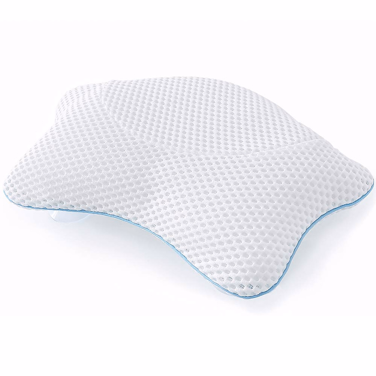 Non Slip Bath Pillow, Luxury Spa Bathtub Head & Neck Rest Support, Permeable Quick Drying Air Mesh Tub Pillow with 4 Large Suction Cups, Fits Any Tubs, Soft and Relaxing