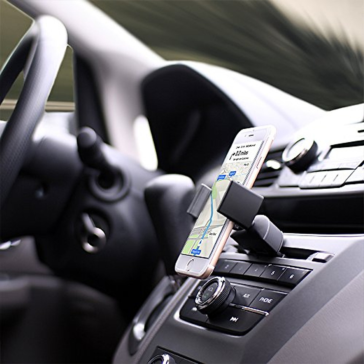 Koomus Pro CD Slot Car Mount Holder Cradle for All Smartphones - Black