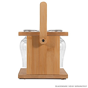 CairnCaddy Bamboo Whiskey Glass Holder - Carrier and Drying Rack for Whisky Tasting Glassware